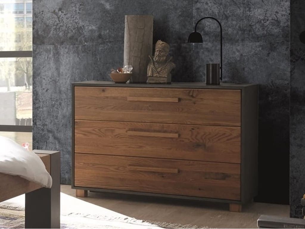 Aida en chêne massif - Commode en bois 3 tiroirs - Hasena - Le Monde du Lit