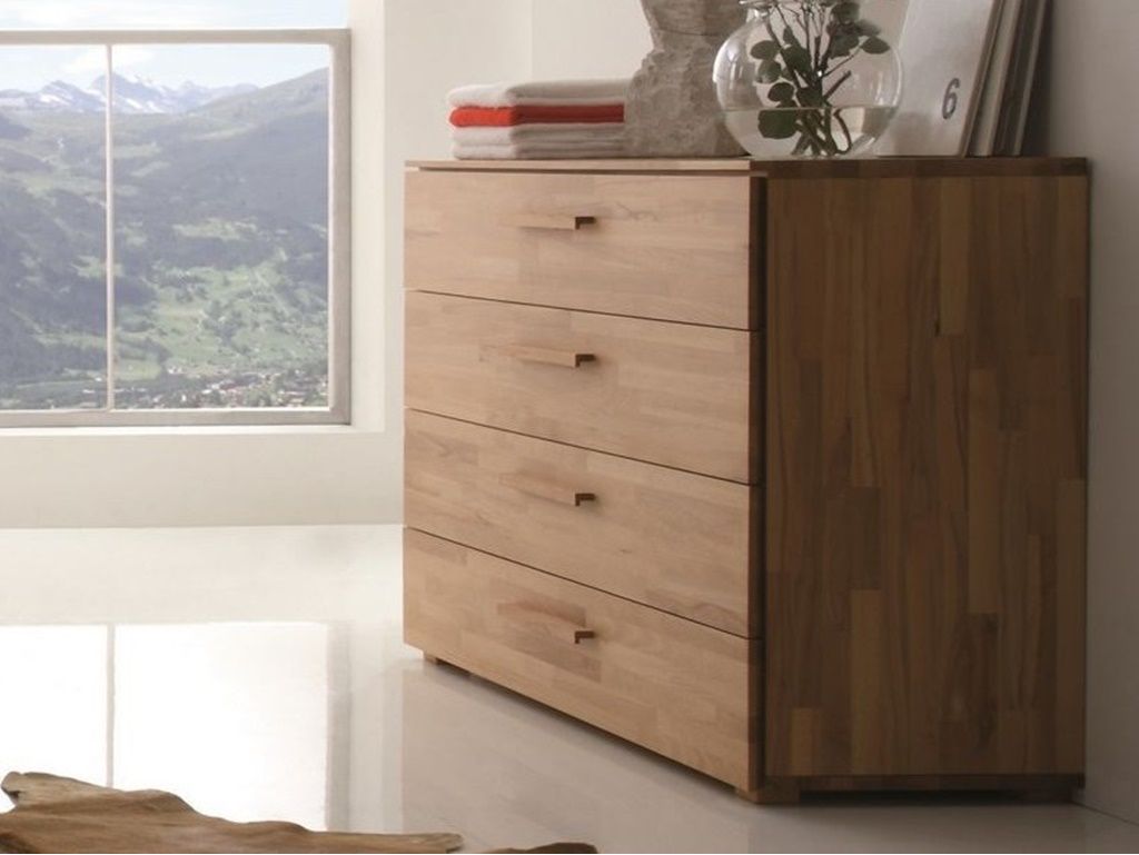Commode Jacinthe 4 tiroirs en hêtre massif haut de gamme | Le Monde du Lit