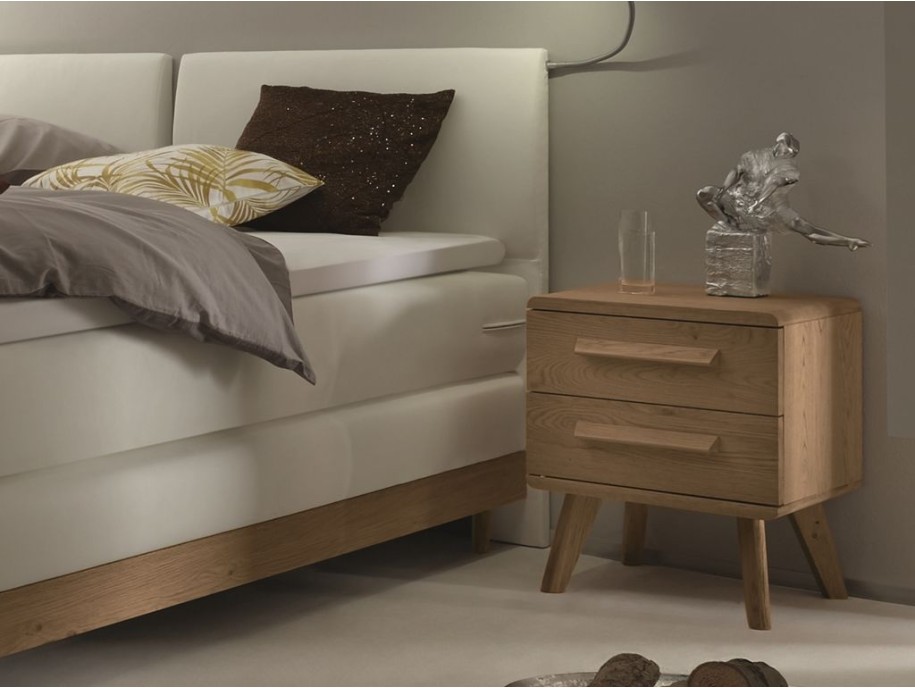 Chevet Léo haut 3 tiroirs 47 cm en chêne sauvage massif - Chevet en ...