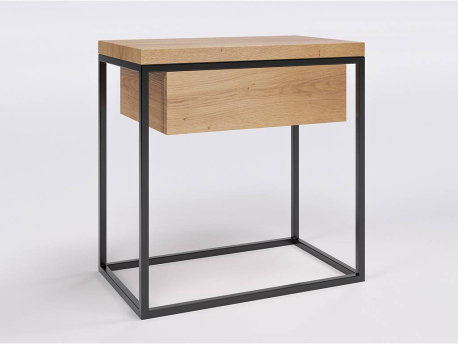 Chevet Draco 1 niche, 1 tiroir original en chêne massif - Chevet en ...
